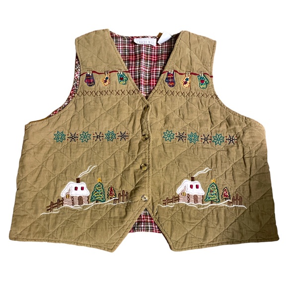 Vintage | Tops | Cottagecore Christmas Vest | Poshmark
